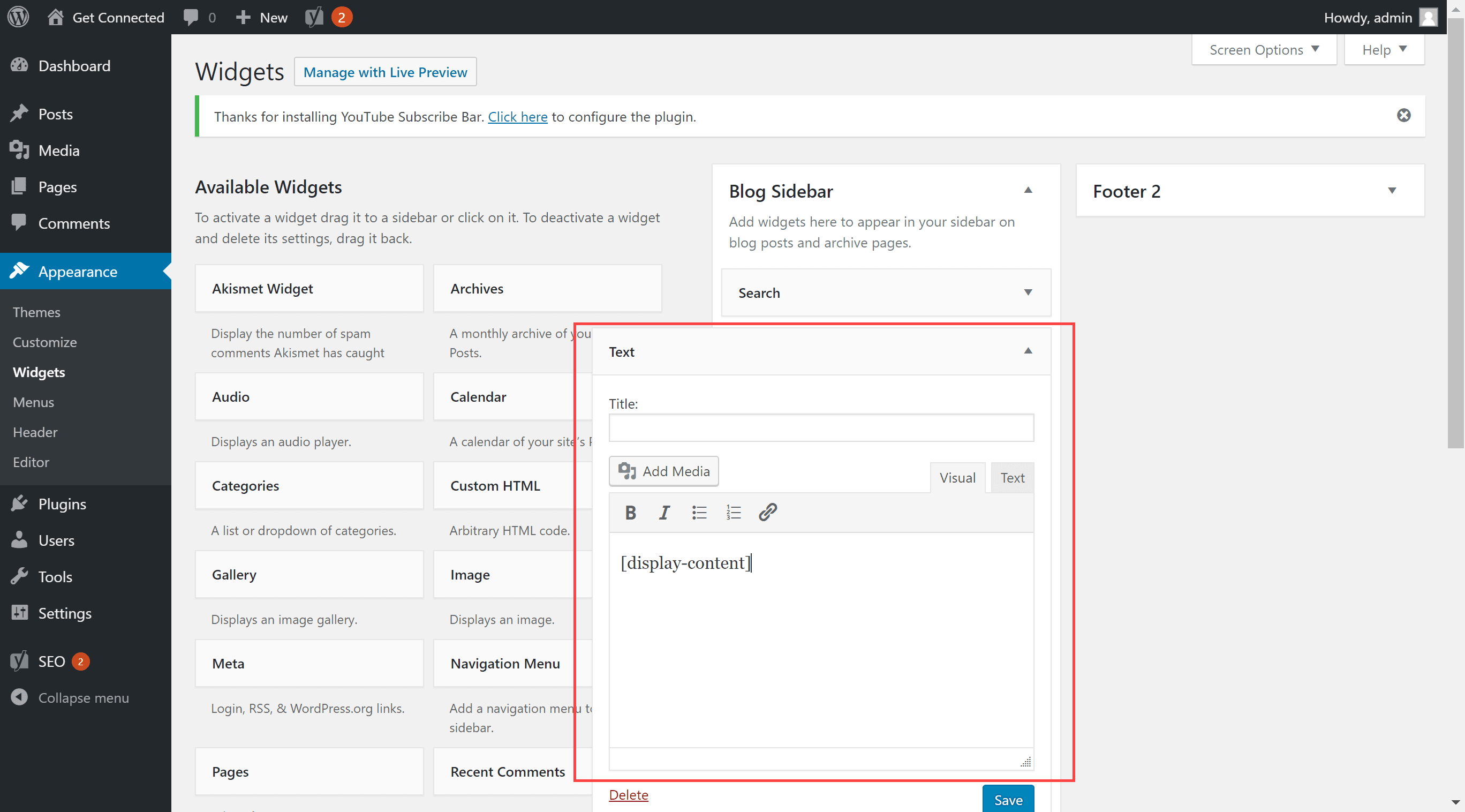 Enable Shortcode Execution in Text Widgets on WordPress - SpellTech4Ever